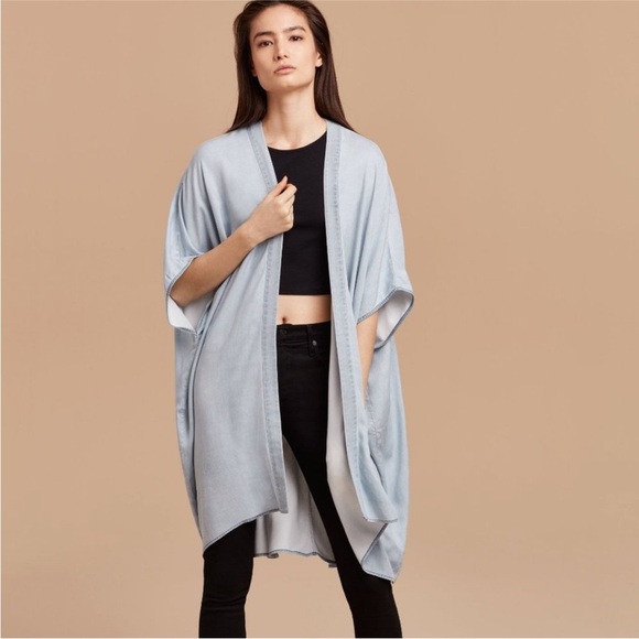 Aritzia | Tops | Aritzia Azure Skies Medium Cotton Fabric Blue Mid ...
